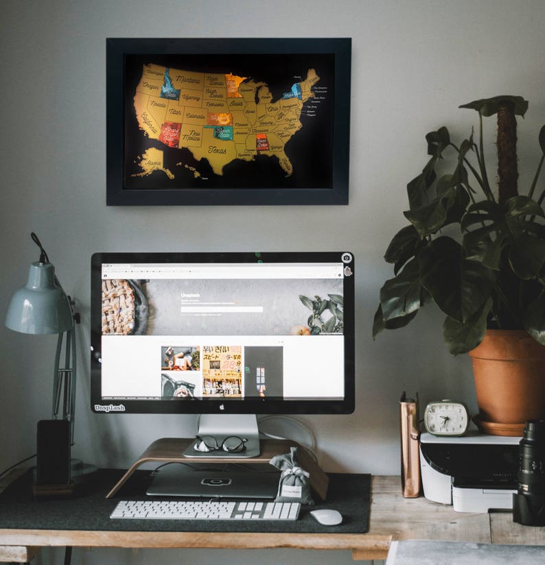 United States Scratch off Vibrant Color Travel Map (GOLD) - Etsy