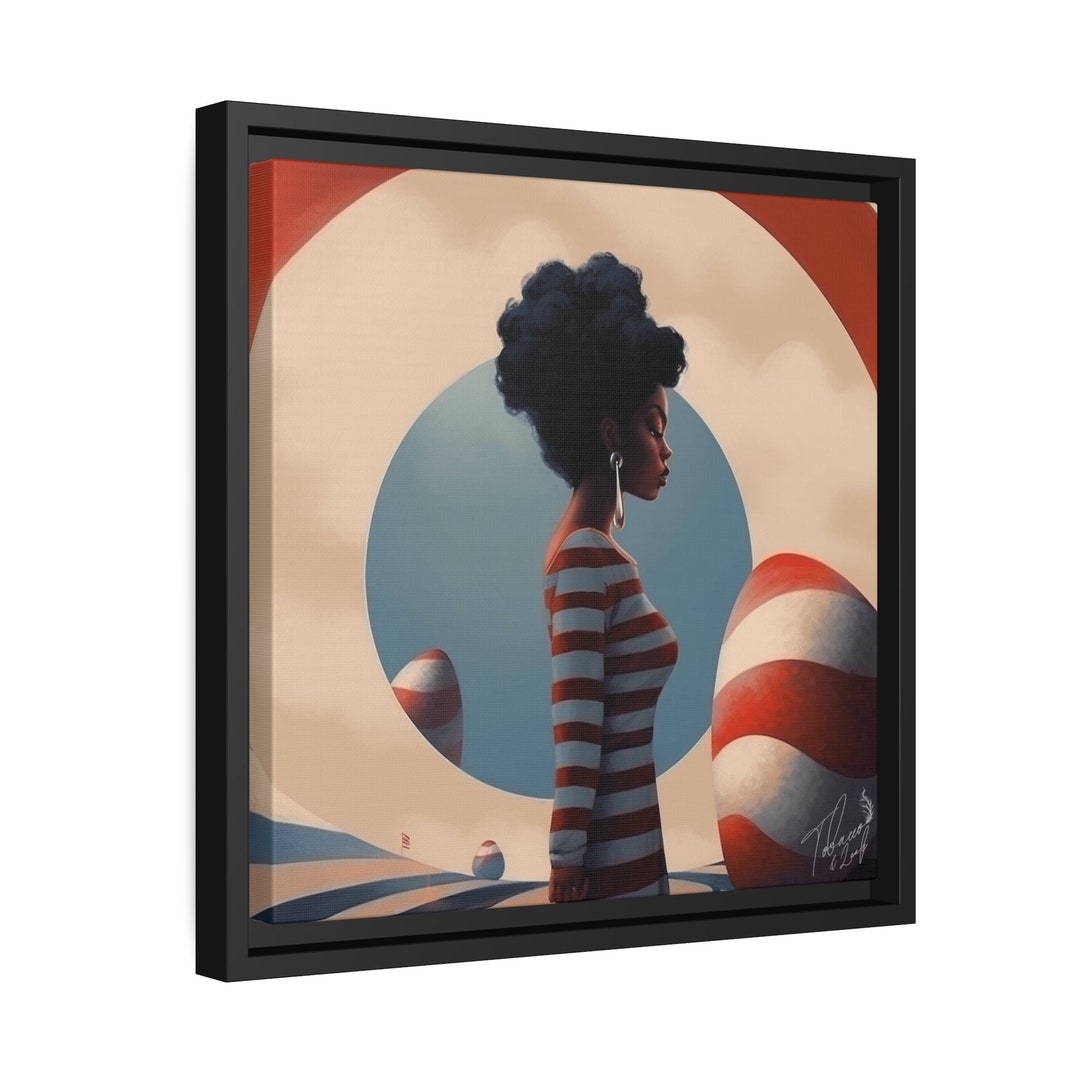 Wildest Dream: Afro Wearing Woman in the Midst - Matte Canvas, Black ...