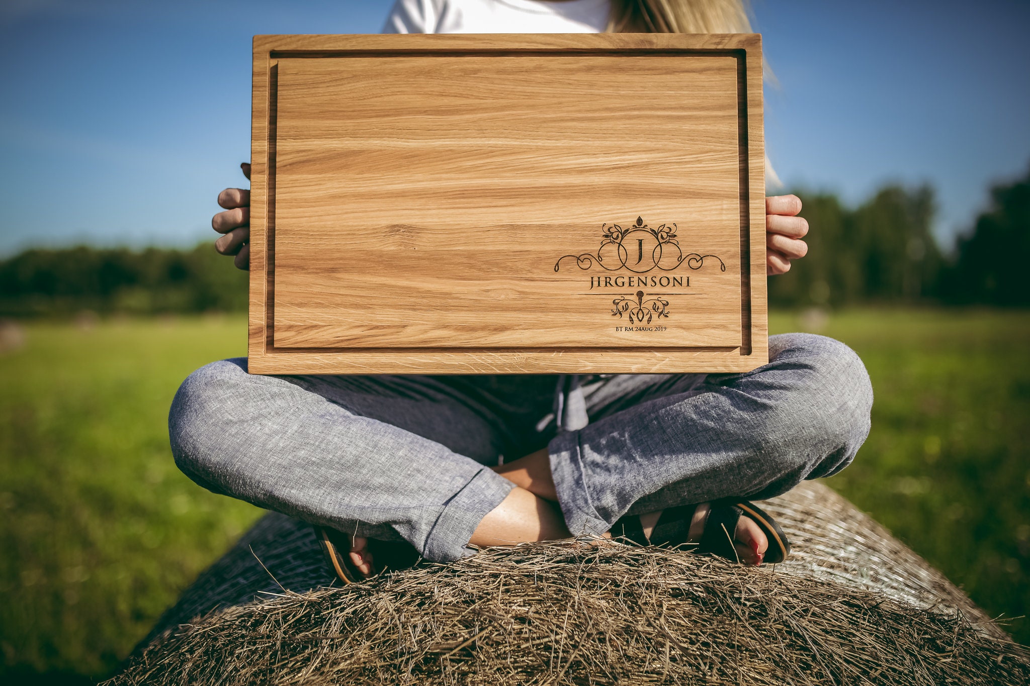 Large Personalized Oak Wood Cutting Board Chopping Board | Etsy