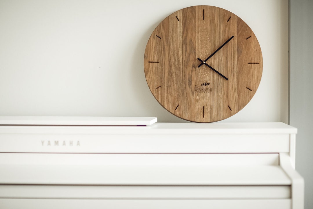 Oak Wood Wall Clock Engraved Personalised Unique Family Wedding Gift - Etsy