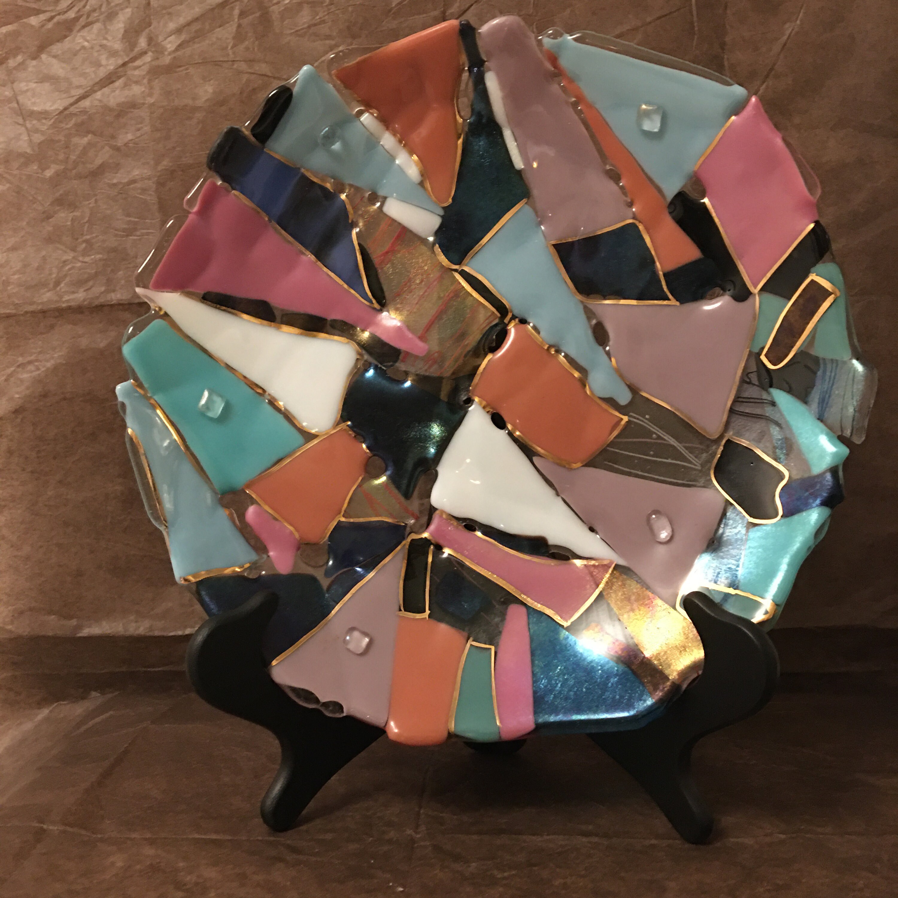 Vintage Designer Art Studio Marilyn Catlow Fused Colored Glass Artisan ...