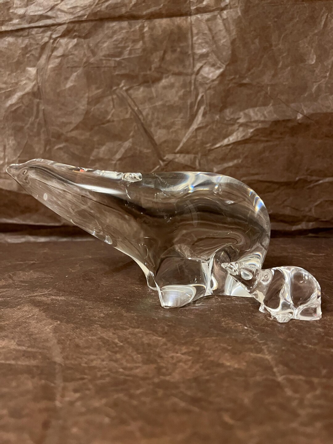 Vintage Solid Art Studio Crystal Glass Polar Bear and Cub Figurine ...