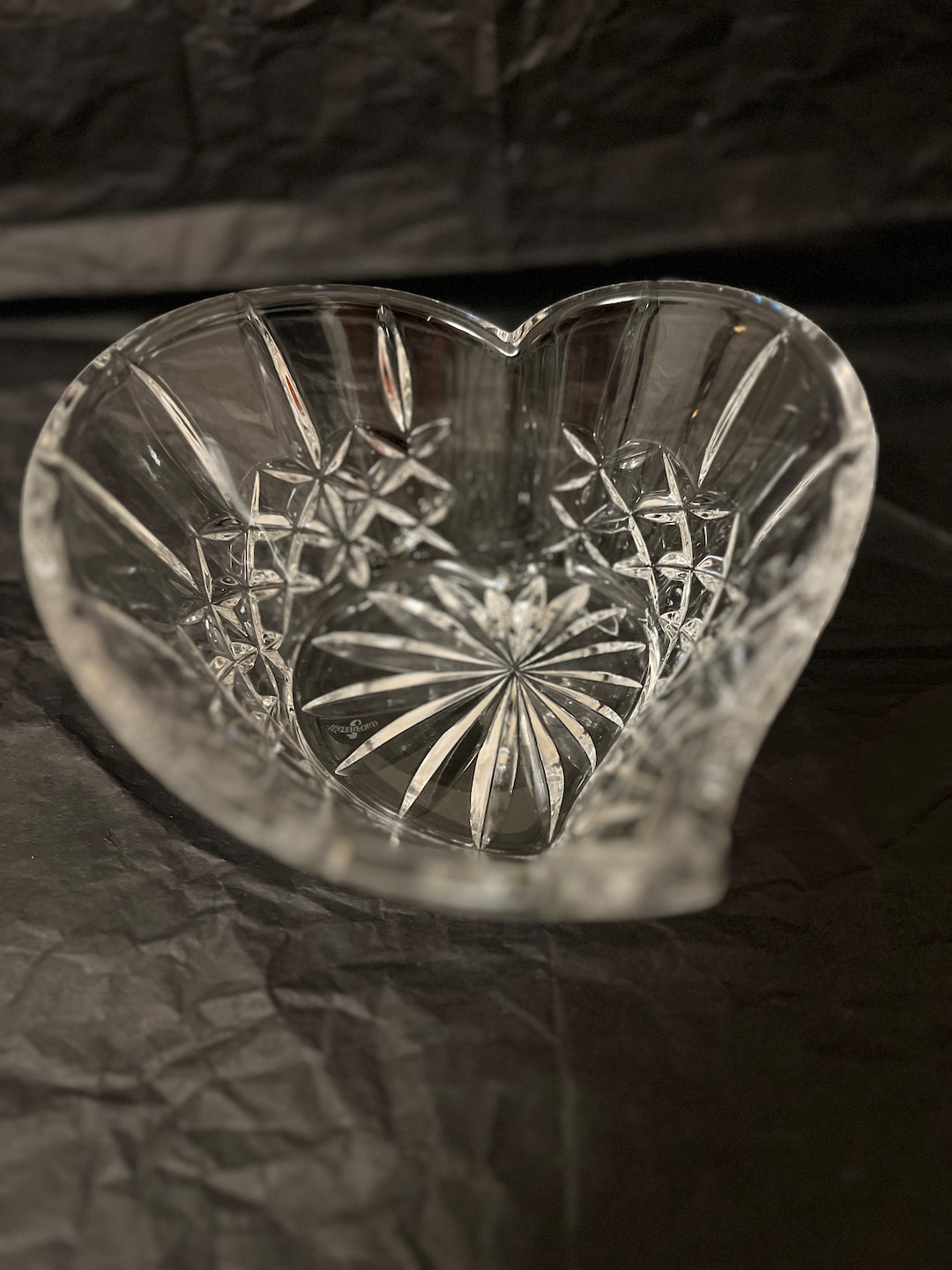 Discontinued Waterford Crystal Glass Heart Shaped Bowl. Lismore Pattern ...