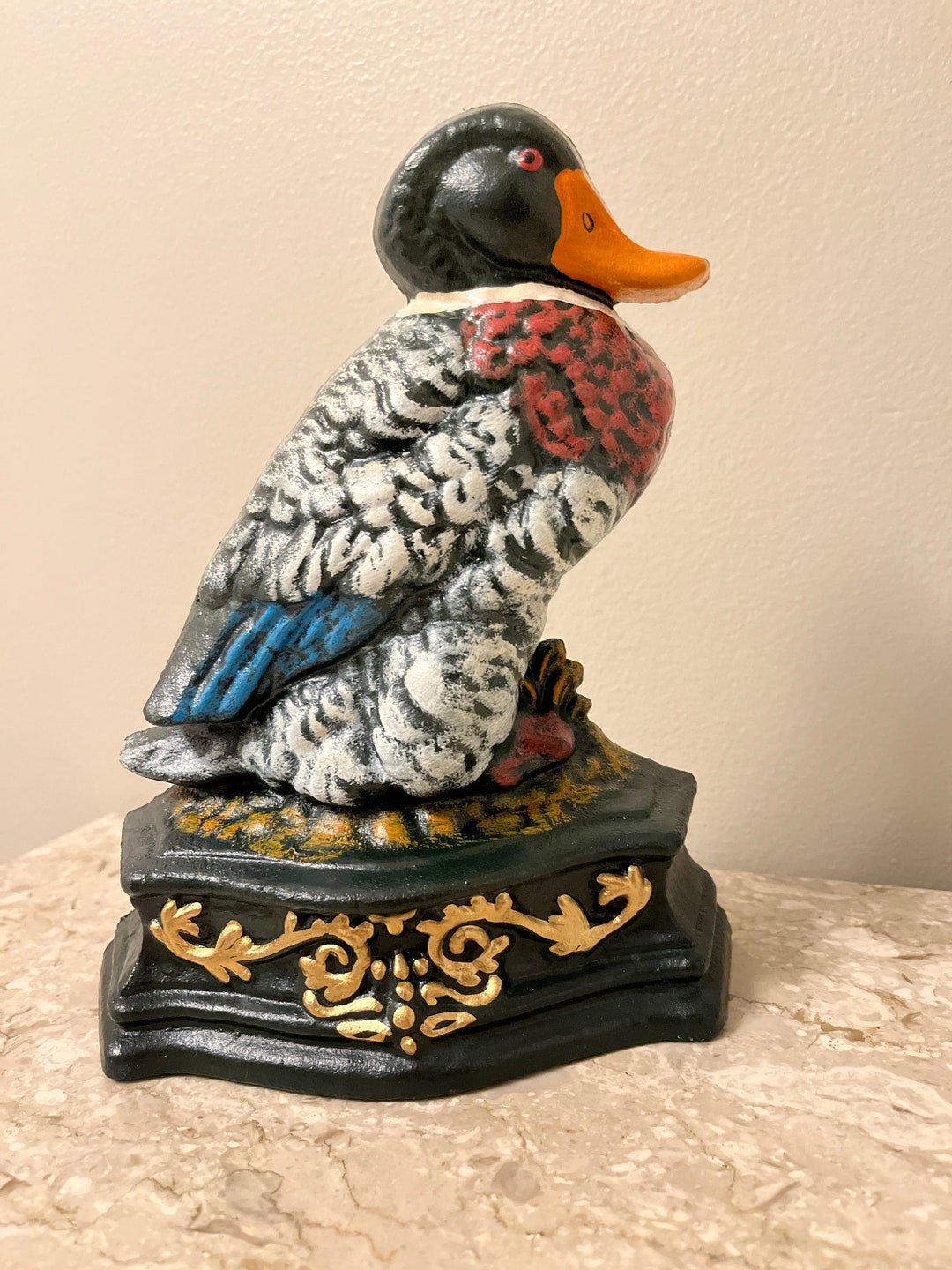 Vintage Cast Iron Duck Door Stop, Hand Painted. Excellent Condition. - Etsy