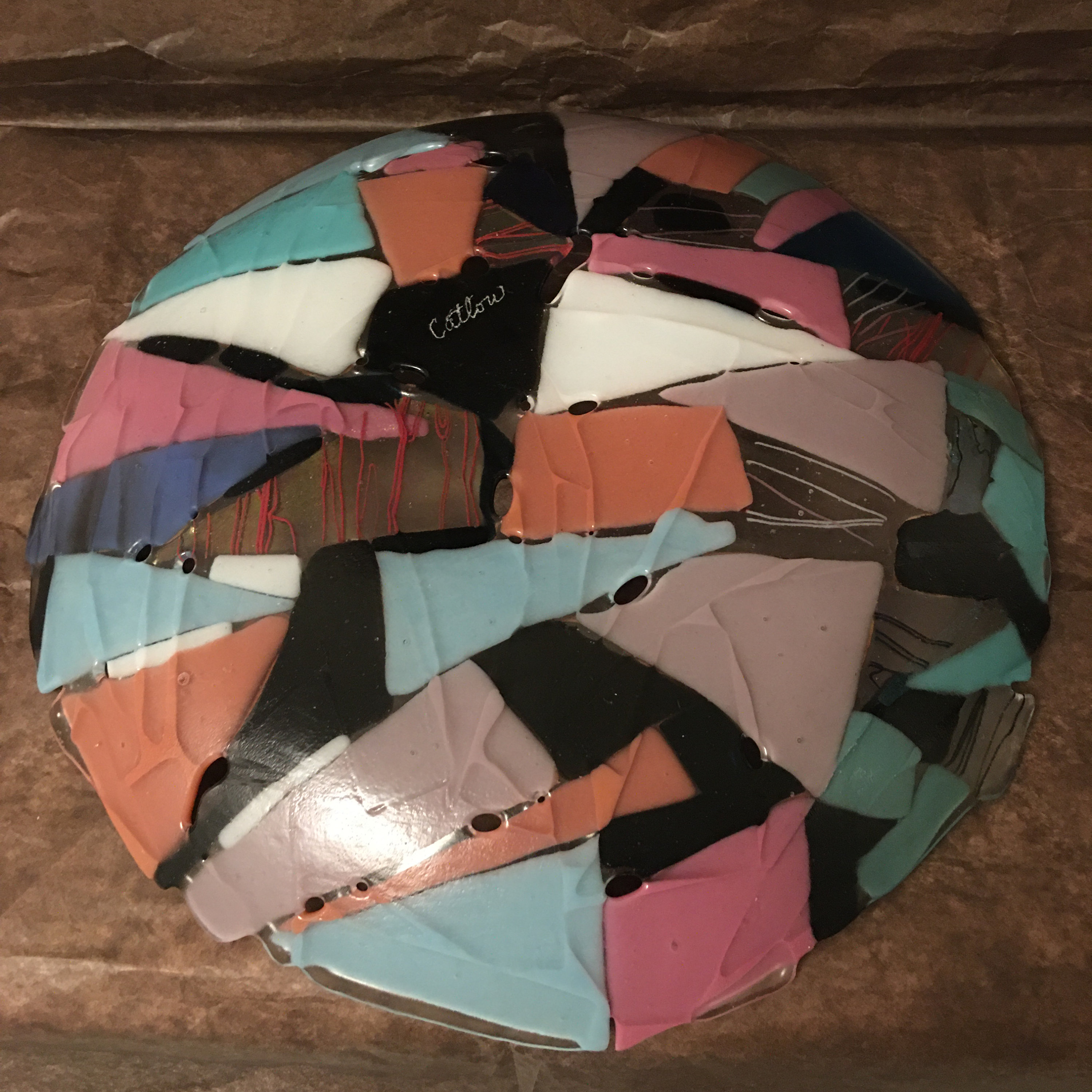 Vintage Designer Art Studio Marilyn Catlow Fused Colored Glass Artisan ...