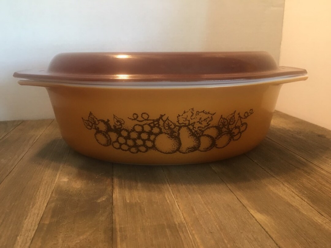 Pyrex Old Orchard 045, Large Oval Casserole Dish, Vintage Pyrex, Fruit ...