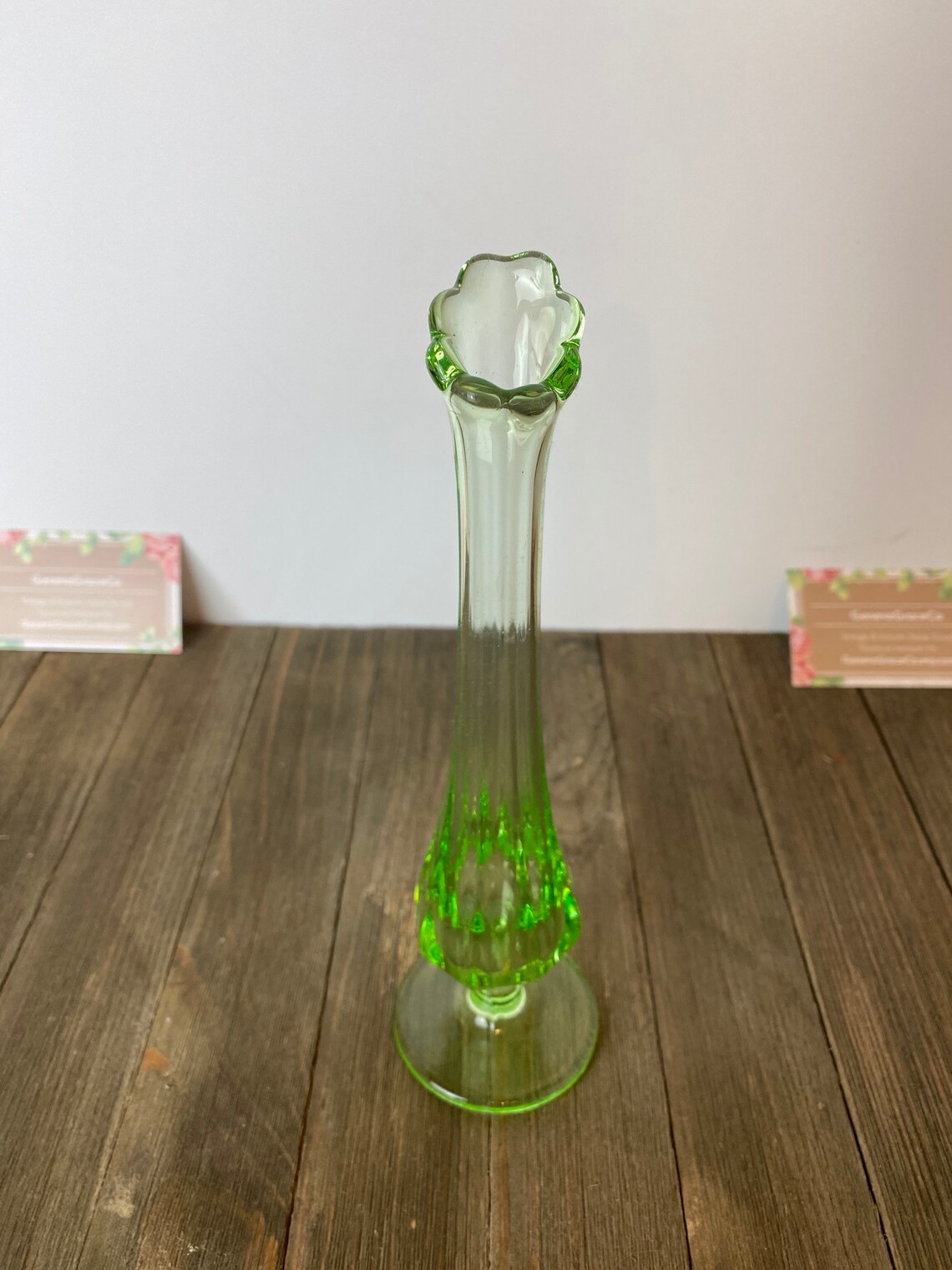 Uranium Glass Small Vase Bud Vase Green Depression Glass | Etsy