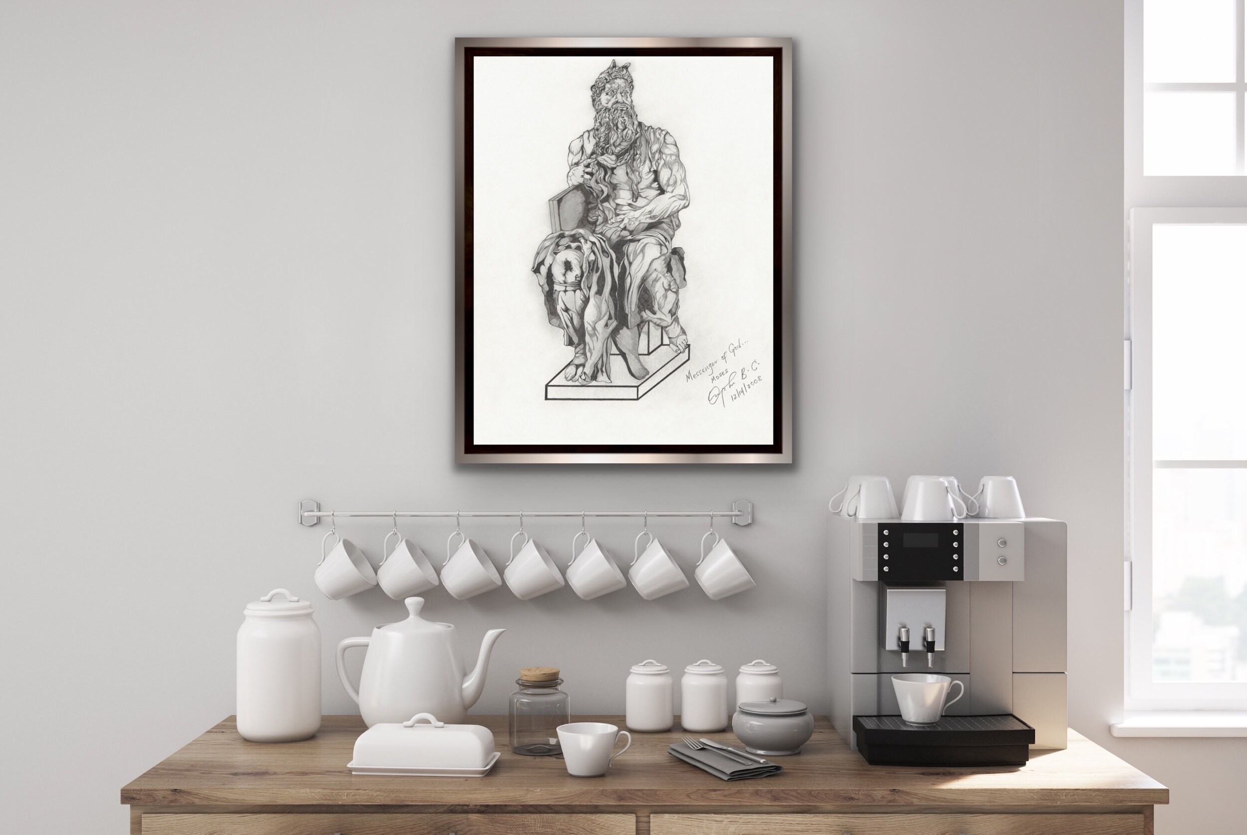 Michelangelo Inspired Renaissance Art Pencil Drawing Print - Etsy