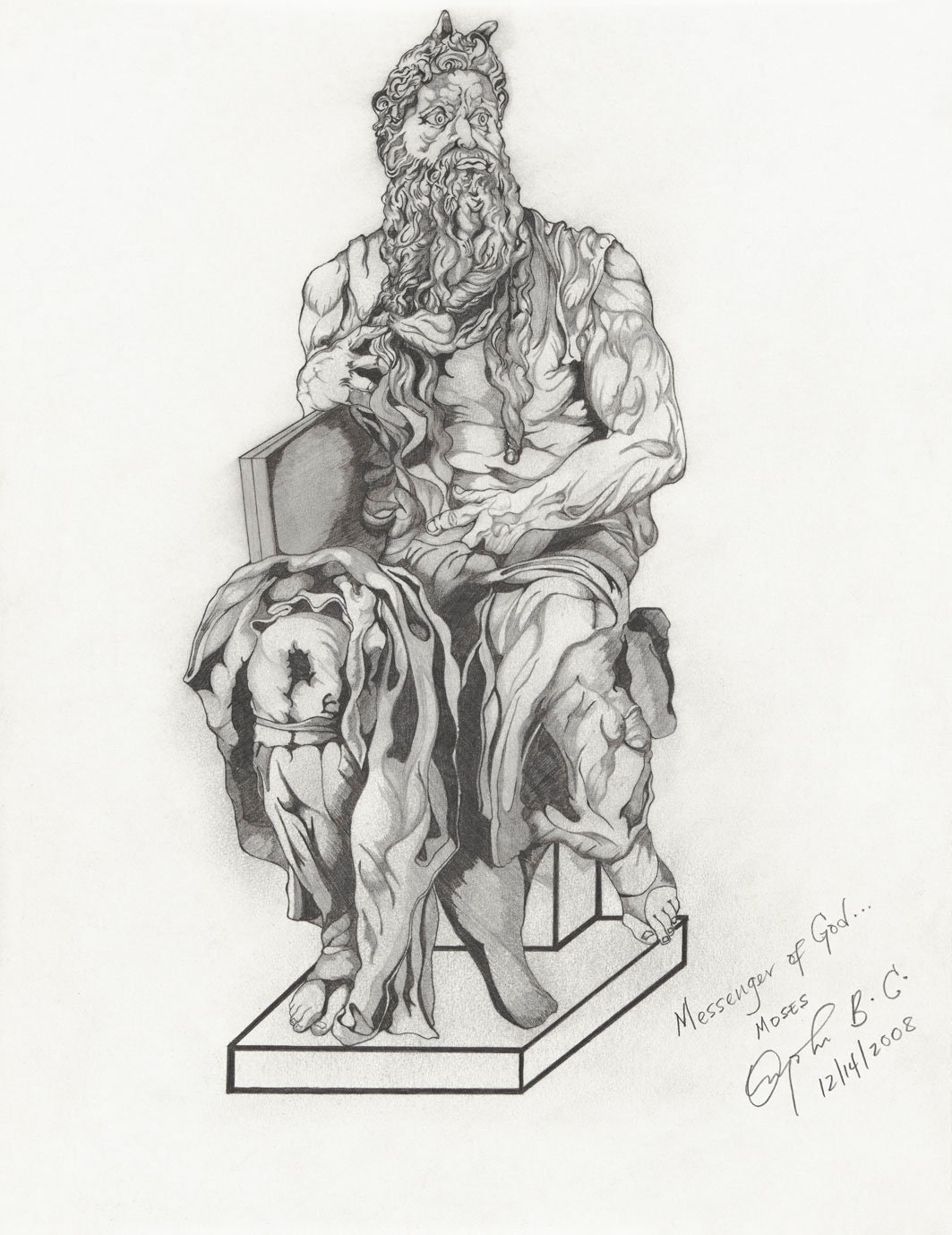 Michelangelo Inspired Renaissance Art Pencil Drawing Print - Etsy