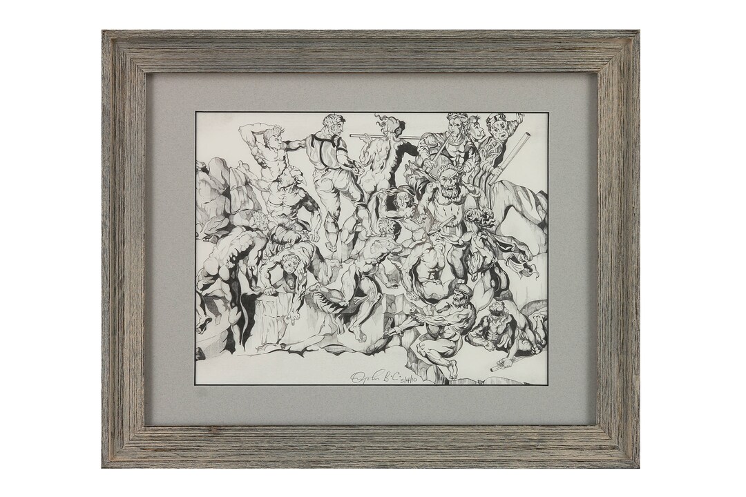 In Agony - Decorative Print, Pencil Drawing, Renaissance Art - Etsy