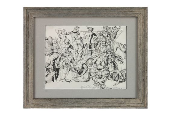 In agony Decorative Print Pencil Drawing Renaissance Art | Etsy