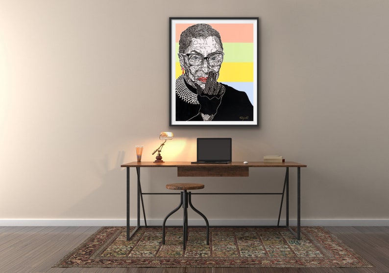 RBG Print Portrait of Ruth Bader Ginsburg - Etsy
