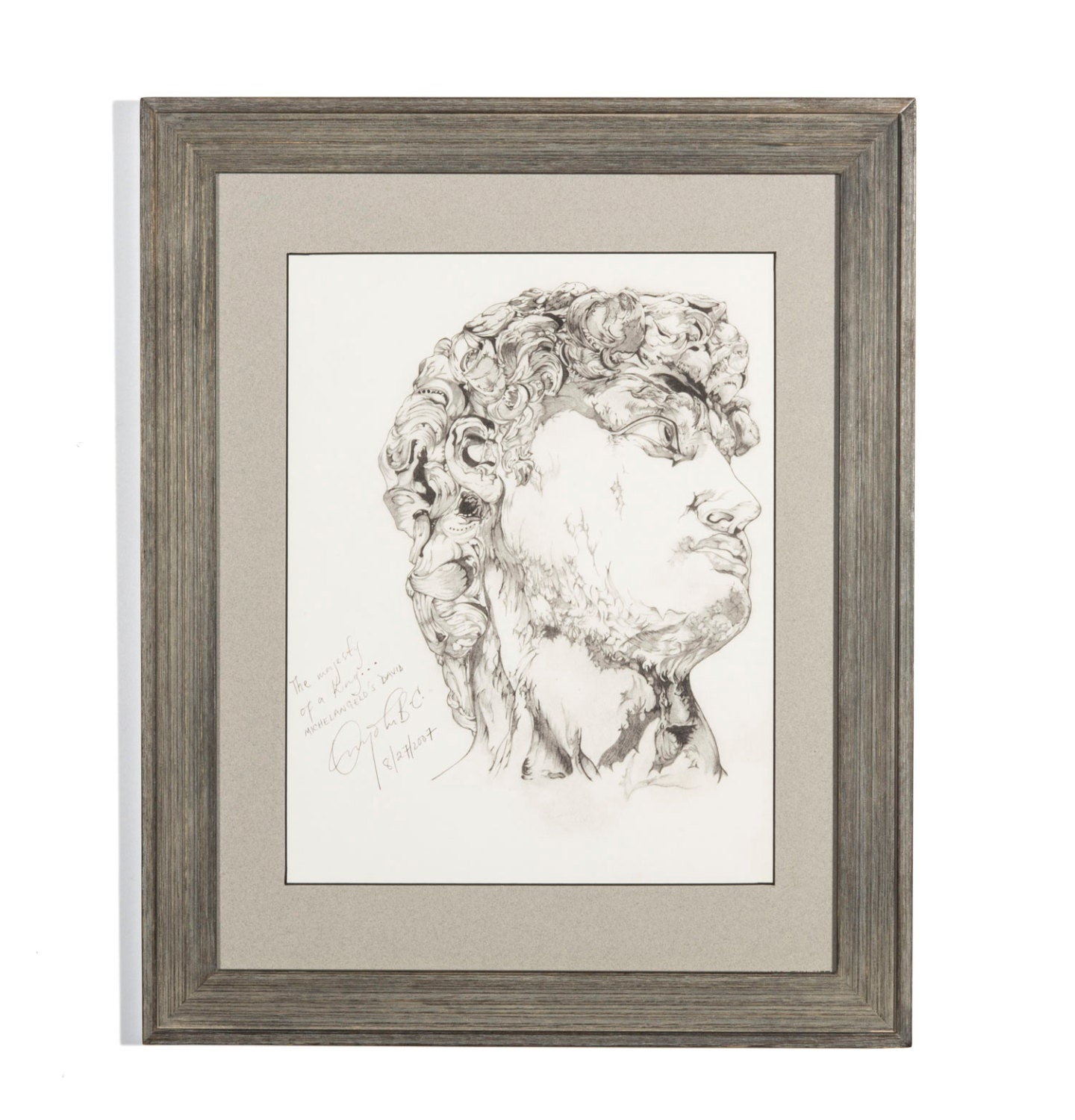 Michelangelo's David Decorative Print, Pencil Drawing, Renaissance Art ...