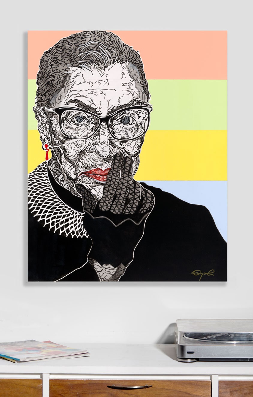 RBG Print Portrait of Ruth Bader Ginsburg - Etsy