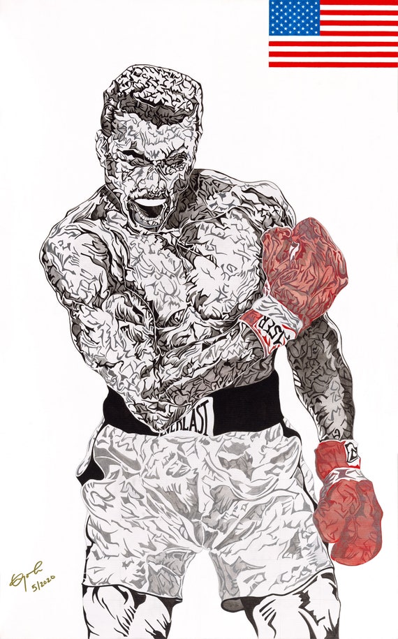 Muhammad Ali Boxing Gloves Drawing