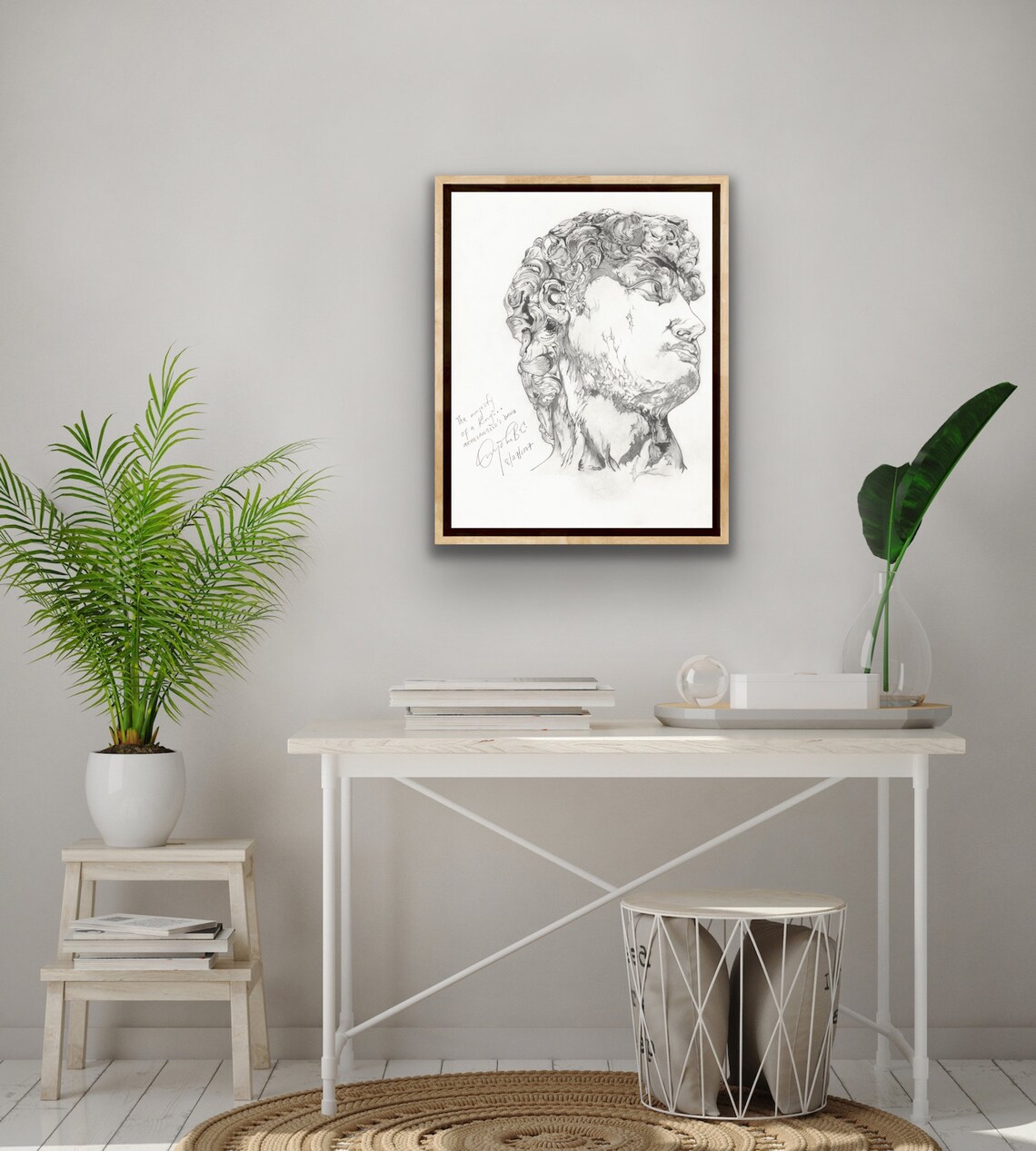 Michelangelo's David Decorative Print Pencil Drawing - Etsy