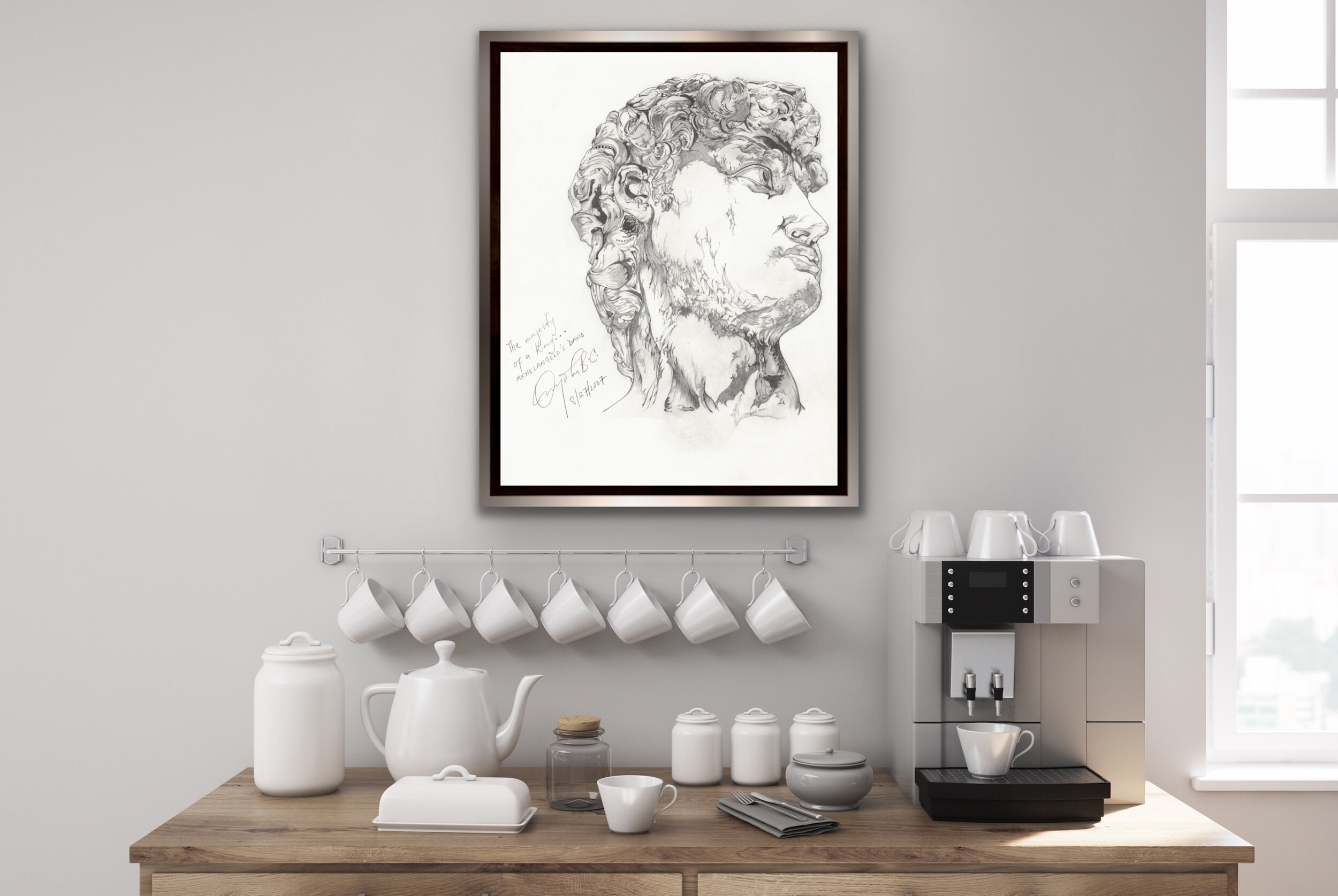 Michelangelo's David Decorative Print Pencil Drawing - Etsy