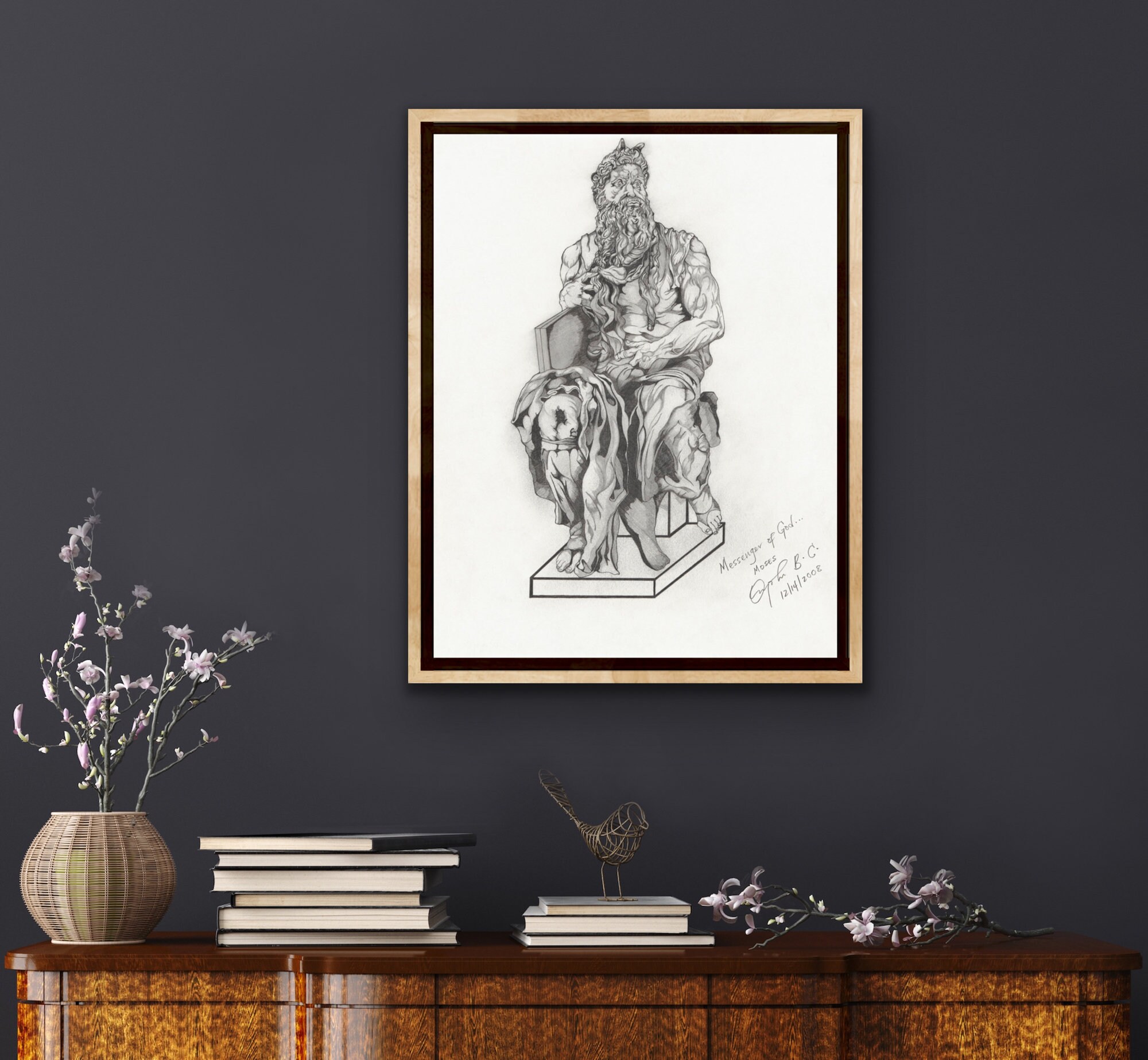 Michelangelo Inspired Renaissance Art Pencil Drawing Print - Etsy