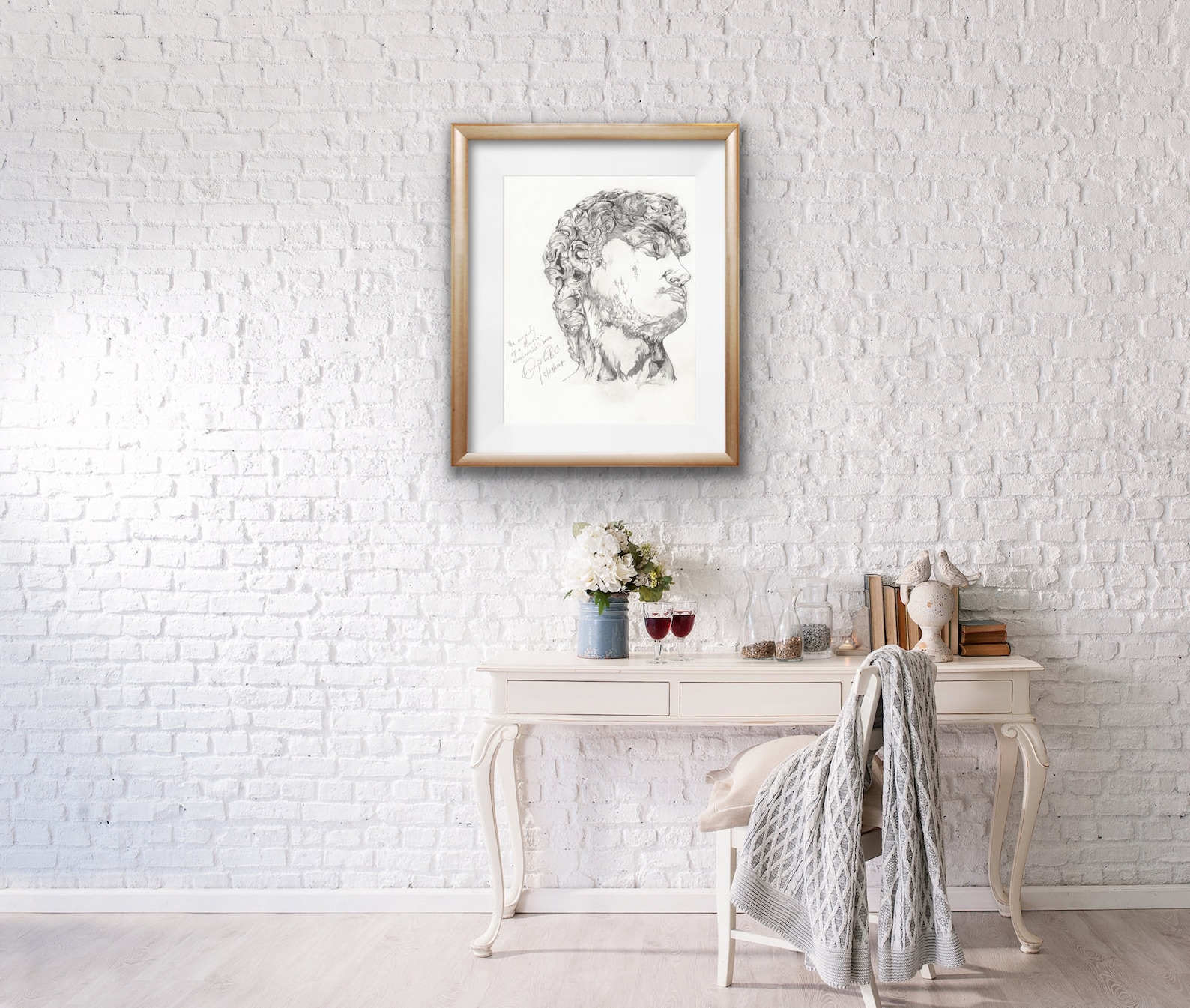Michelangelo's David Decorative Print Pencil Drawing - Etsy
