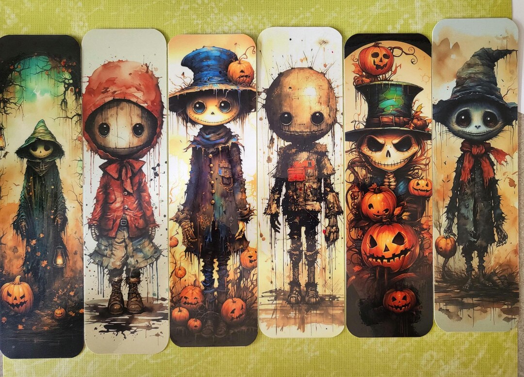 Halloween Bookmarks: Creepy but Cute, Set of Six! - Etsy UK