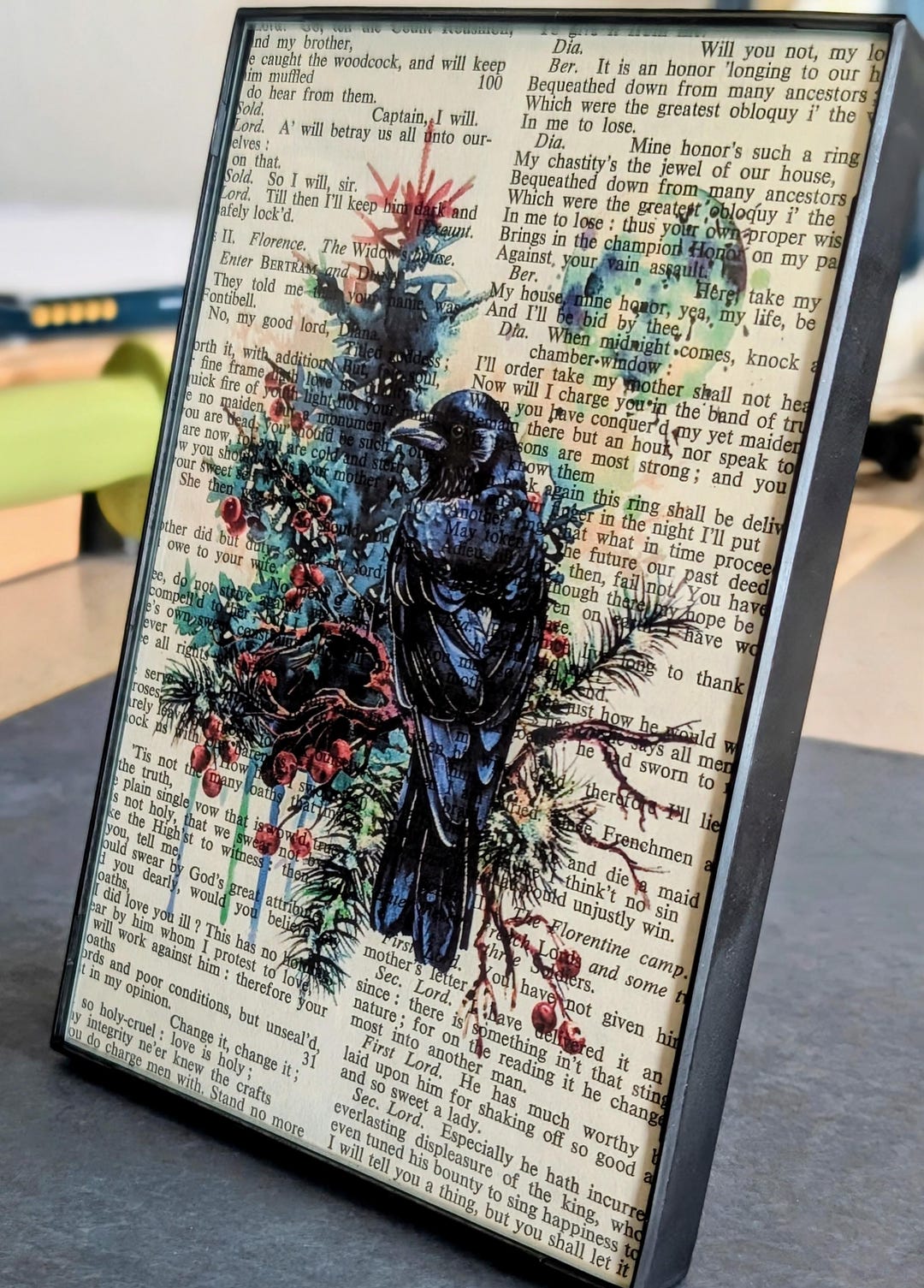 Christmas Ravens Book Page Print #3/4x6/frame Included - Etsy