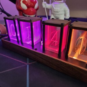 Pixie Clock Nixie LED Wooden Clock - Etsy