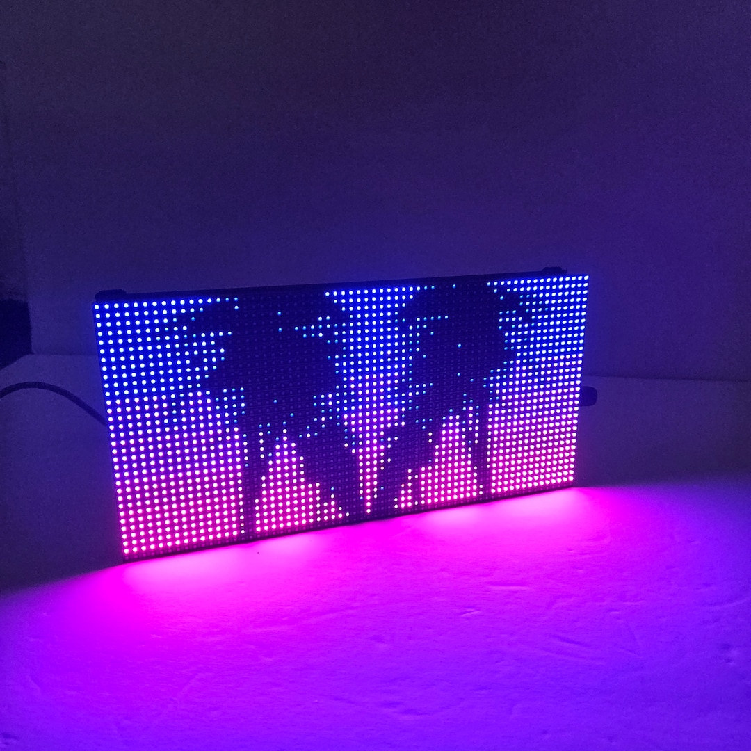 Outrun Vaporware Animated Pixel LED Matrix Display Desk Lamp - Etsy