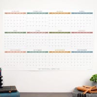 2026 One Page Wall Calendar: Bright Pastels - Large Year at A Glance ...