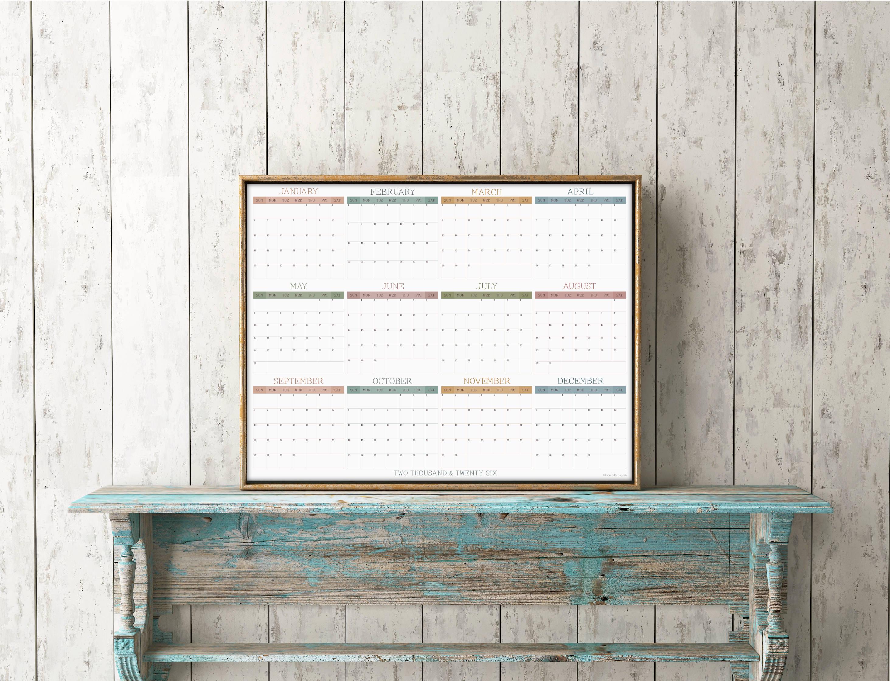 2026 Large Annual Wall Planner | Contemporary Calendar - Etsy