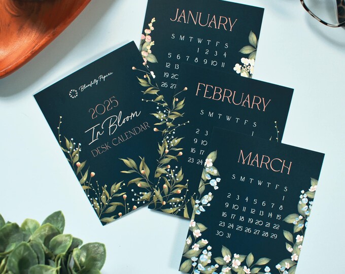 2025 Desk Calendar Refill Cards, Cottagecore Home Office Gift for Mom ...