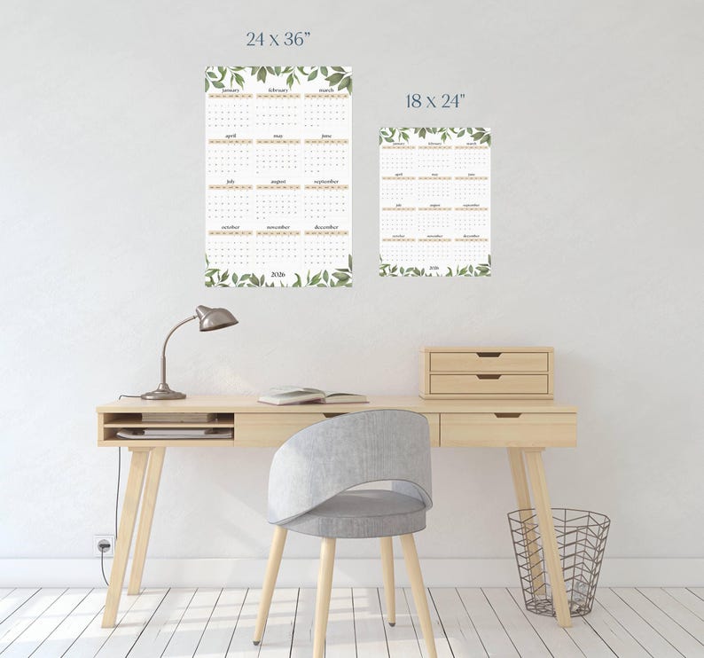 Large Botanical Calendar for 2026 | Wall Planner for Home or Business ...