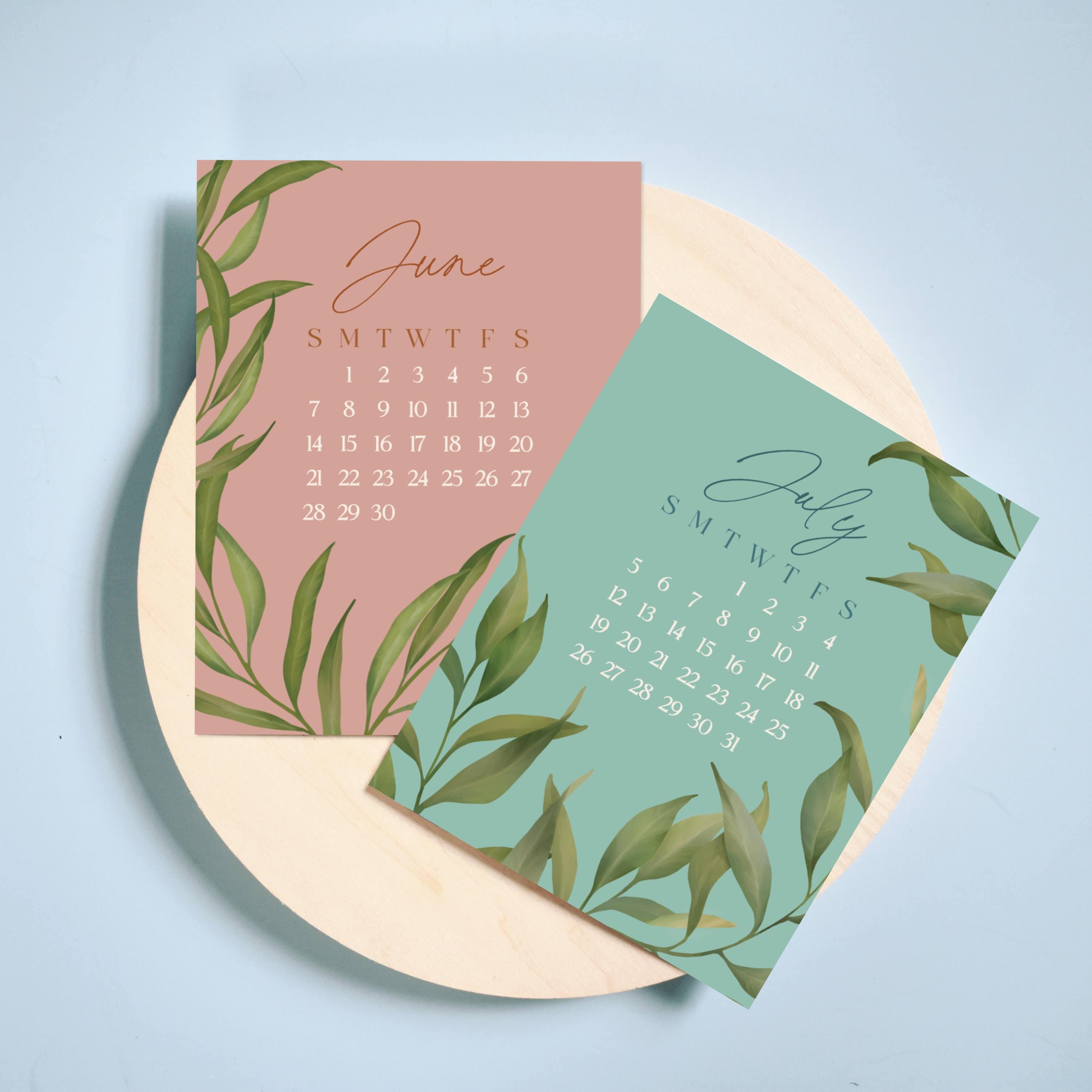 Botanical Art 2026 Monthly Calendar Cards, Pastel Office Desk Decor - Etsy