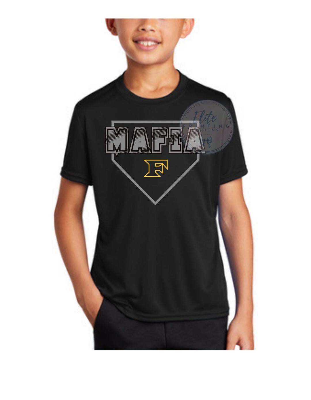 Five Star Mafia Baseball Youth Performance Tee Mafia Charcoal Print - Etsy