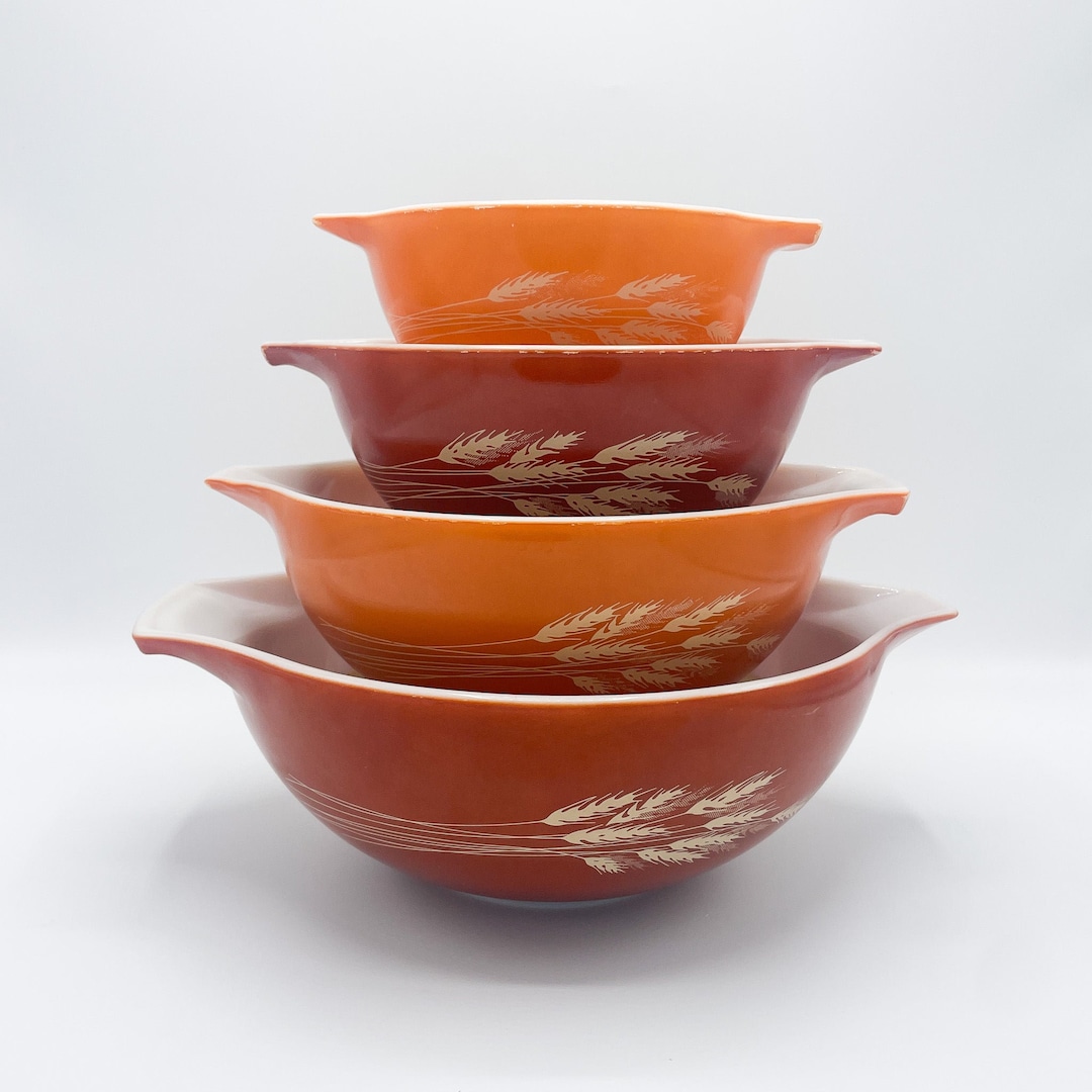 Vintage Autumn Harvest Pyrex Cinderella Bowl Set - Etsy