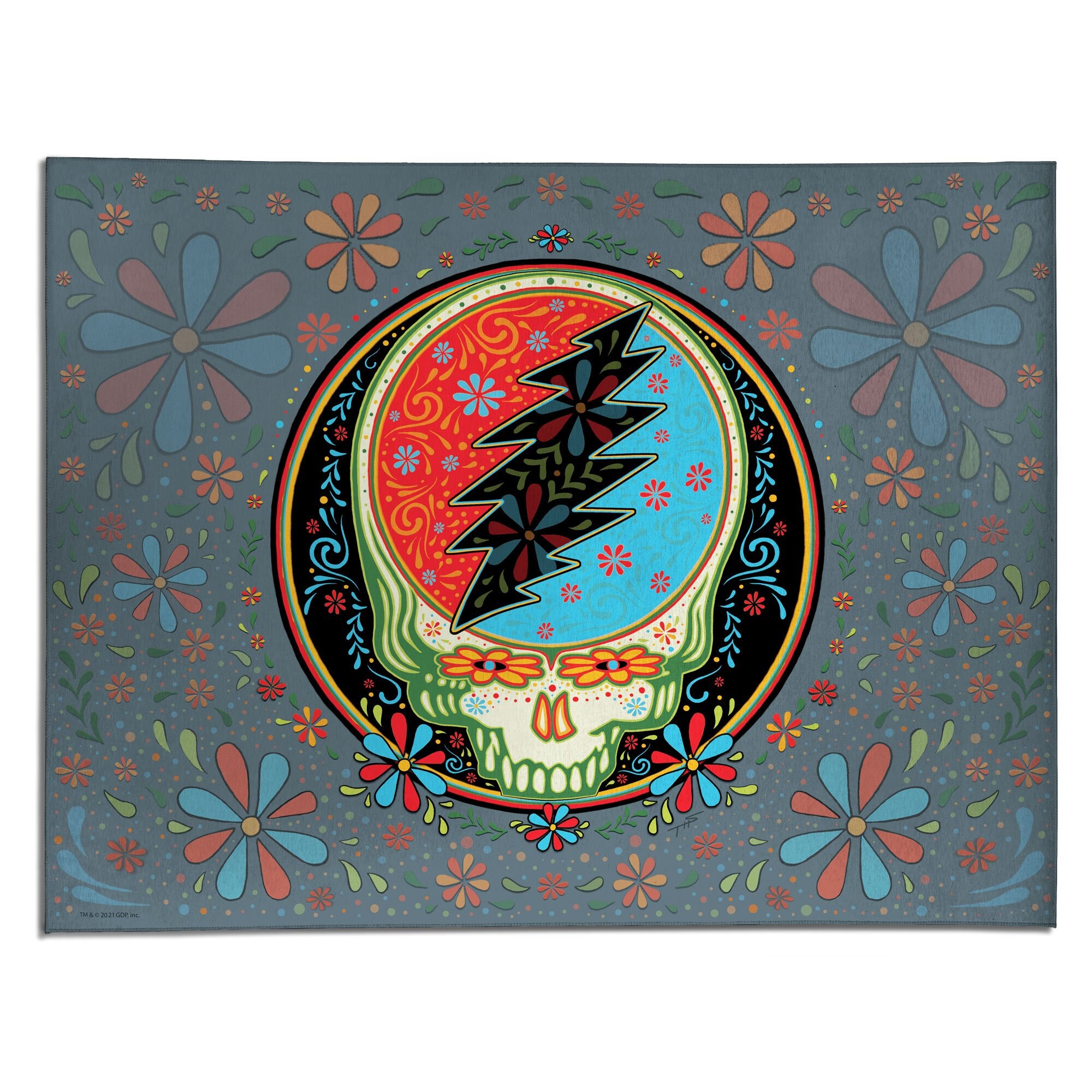 Grateful Dead Calaveras Stealie Area Rug Steal Your Face Rug | Etsy