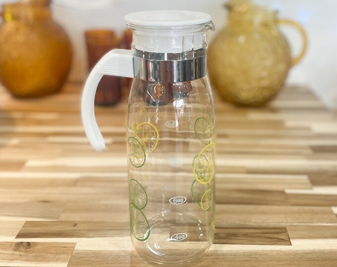 Vintage Pyrex Lemon Lime Carafe Glass Pitcher - Etsy