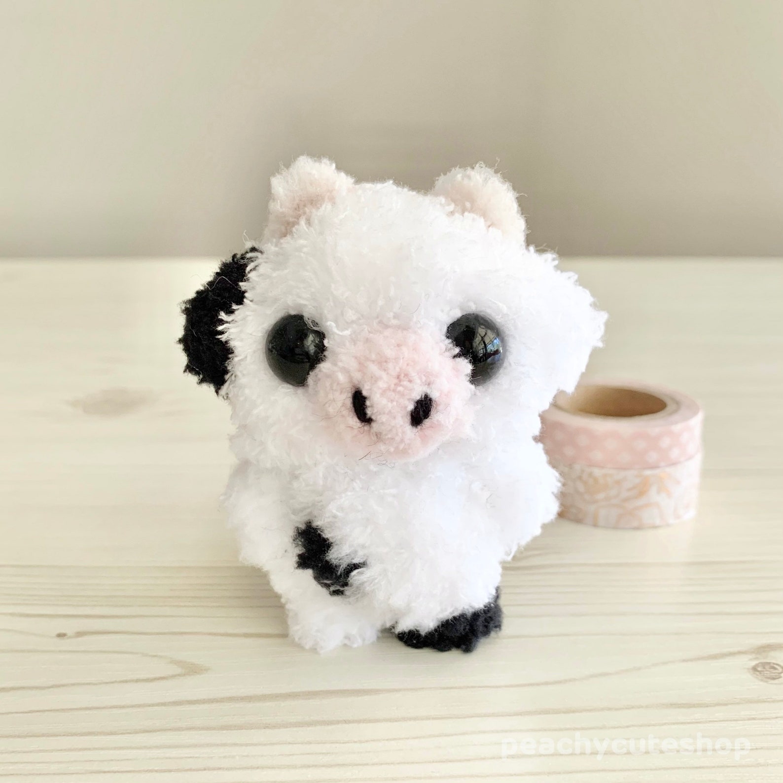 Kawaii Cow Mini Cow Plush Cow Stuffed Animal Amigurumi - Etsy