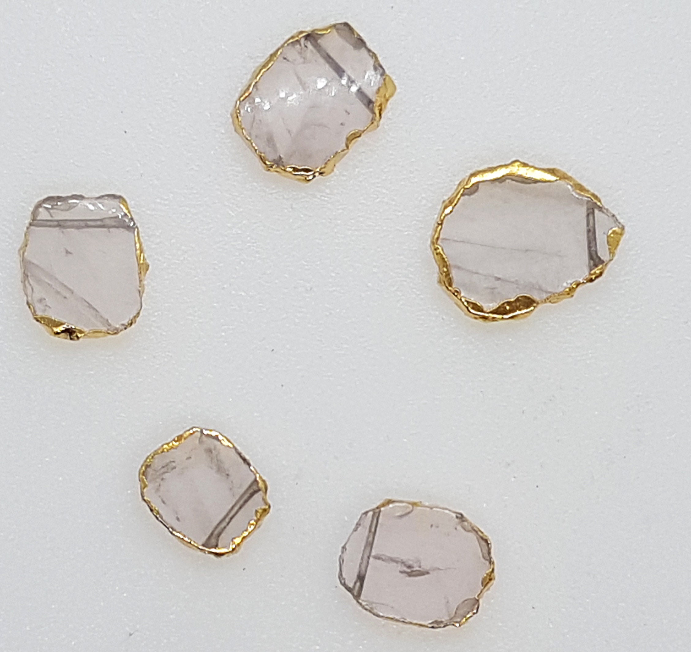 Natural Rose Quartz Gemstone Slice 11X13 to 11X16 MM Gemstone Plain ...