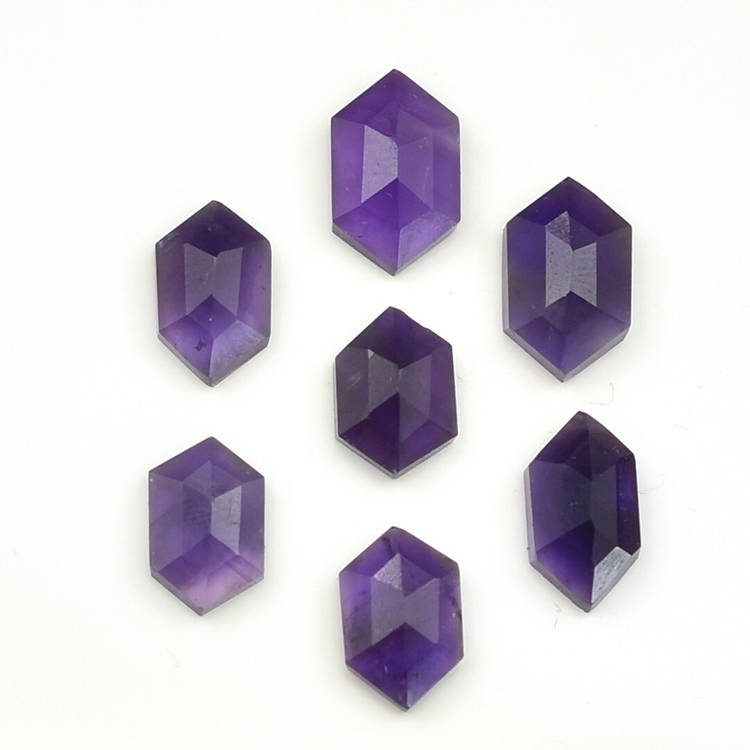 Purple Amethyst Elongated Hexagon Rosecuts Gemstone 6x11mm to 8x13mm ...