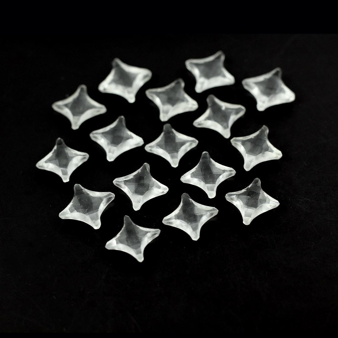 Clear Quartz Healing Crystal Ninja Star Beads – Hand Carved Loose ...
