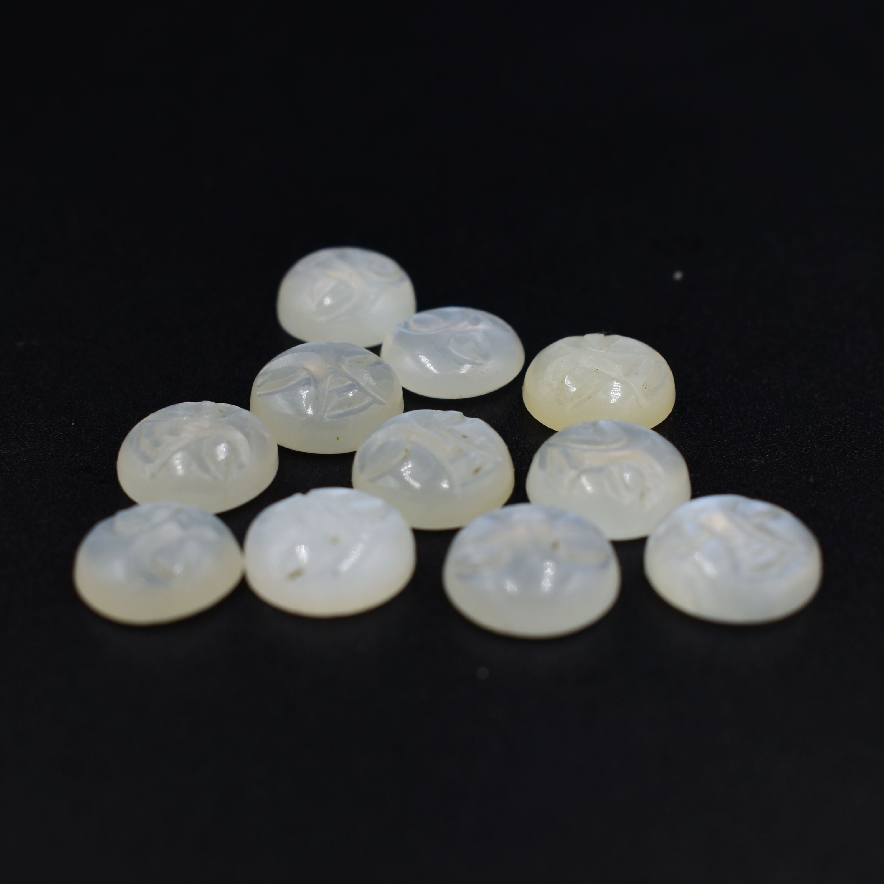 Hand Carved Moonstone Face Shape Stone 10 Mm Round Moon Face - Etsy