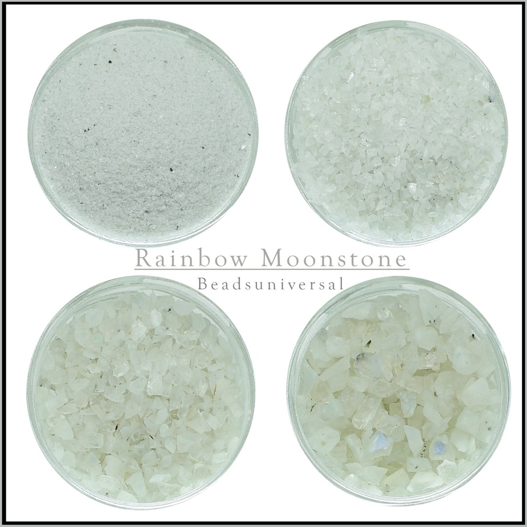 Natural Rainbow Moonstone Crushed Raw Gemstone Rough Powder Birthstone ...