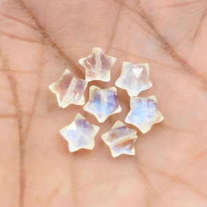 Flashy Rainbow Moonstone Star Shape Stone Faceted Star Carved Briolette ...