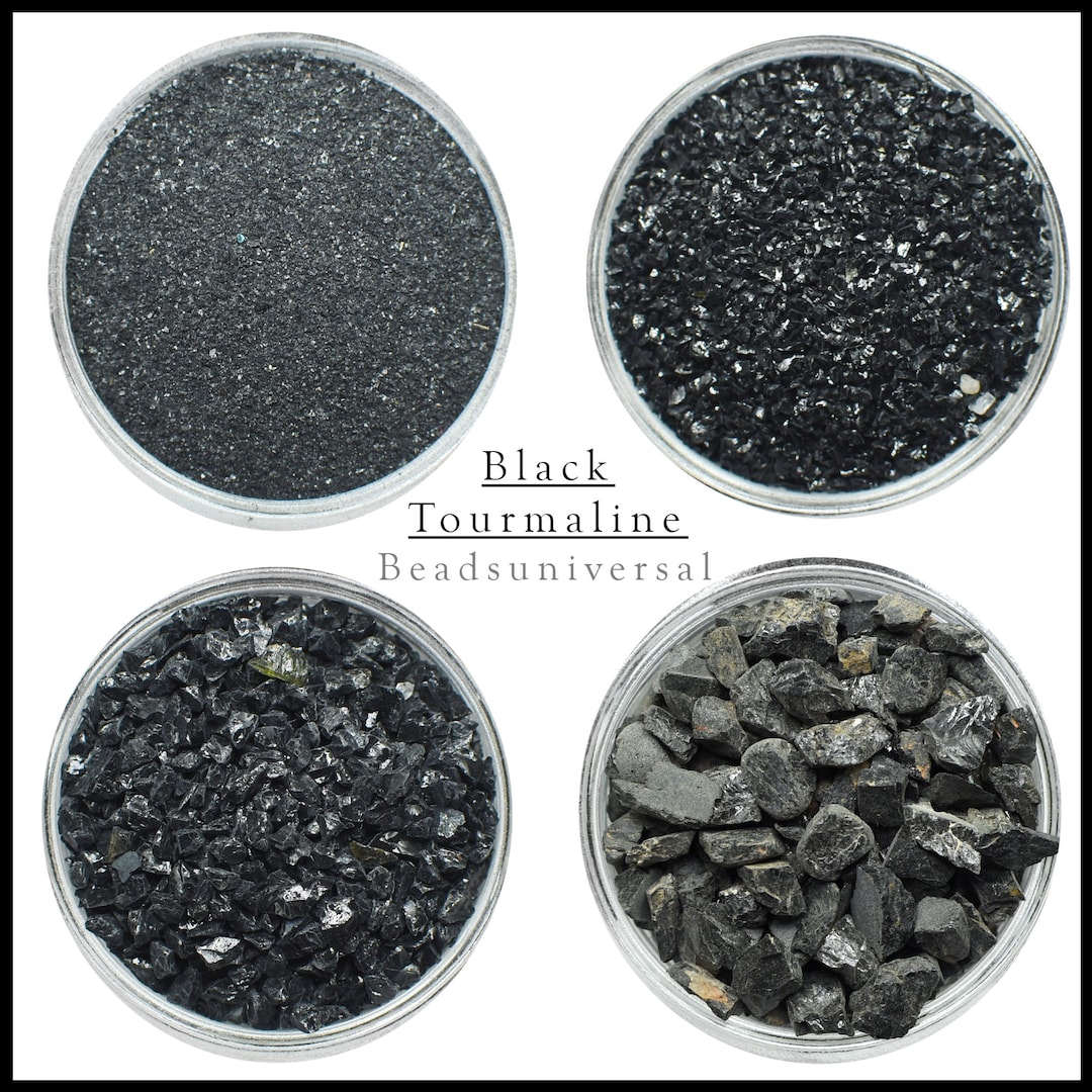 Natural Black Tourmaline Crushed Raw Gemstone October Birthstone Rough ...