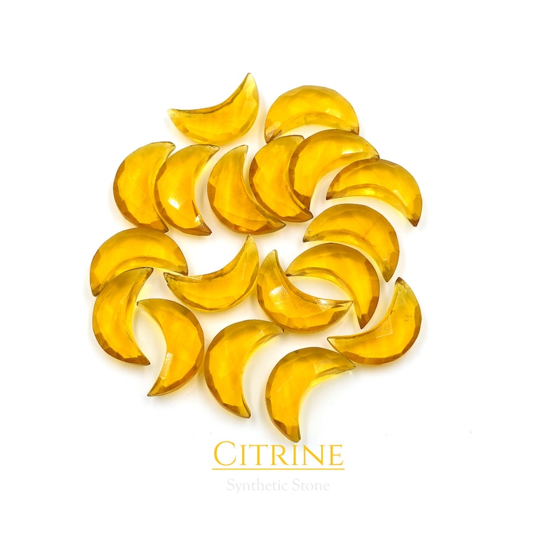 Citrine Gemstone Moon Carved Beads Faceted Briolette 7X18 Mm Crescent ...