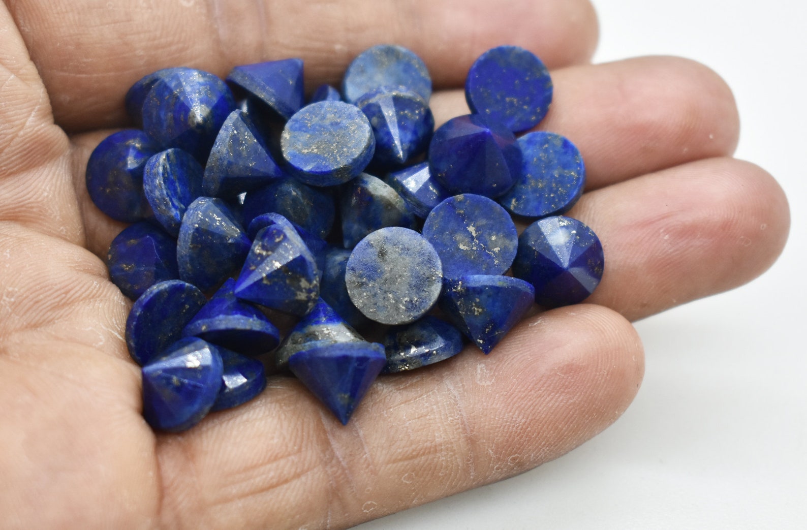 Natural Lapis Lazuli Faceted Cone Shape Gemstone 10 Mmlapis - Etsy