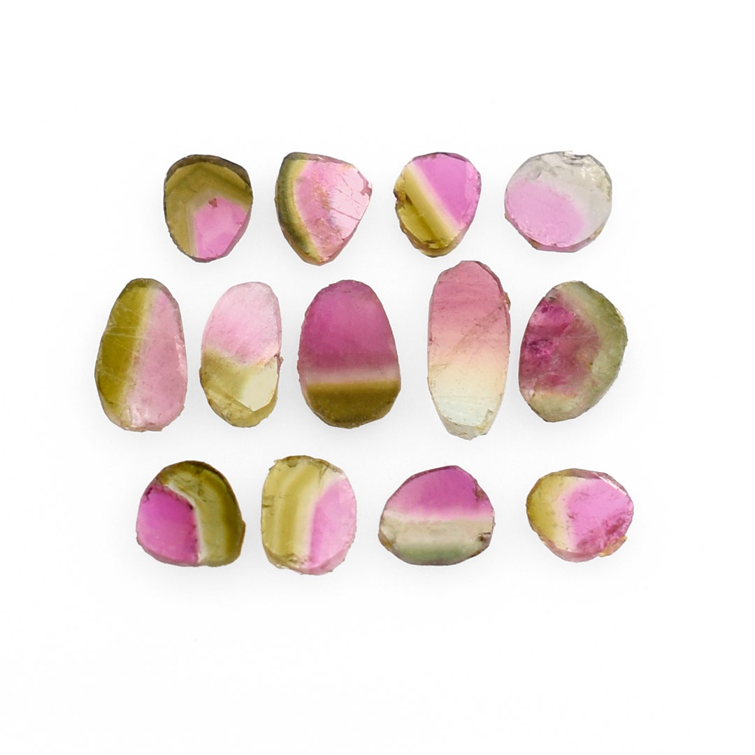 Watermelon Tourmaline Raw Slice Gemstone Fancy Unshaped Loose Stone ...