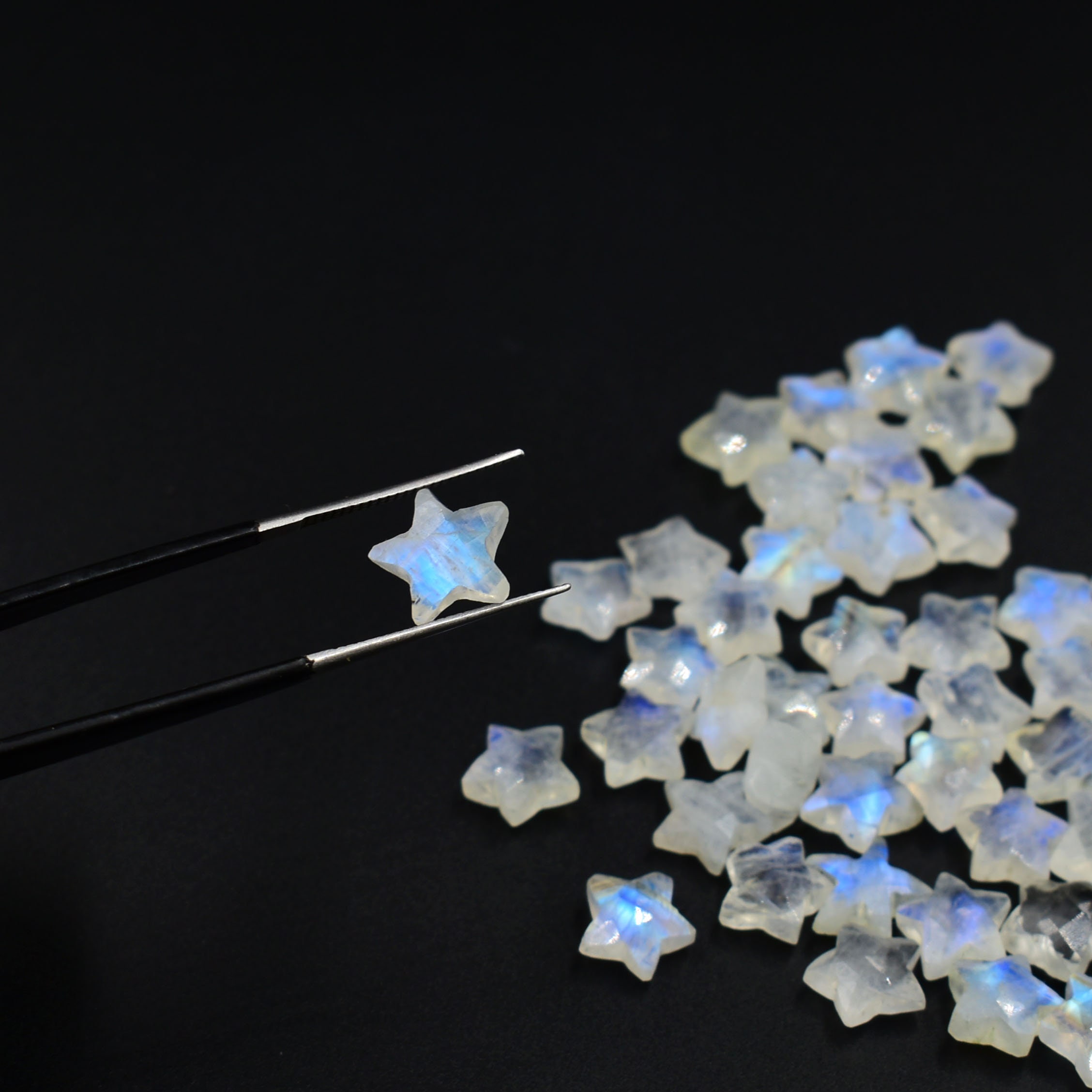 Flashy Rainbow Moonstone Star Shape Stone Faceted Star Carved - Etsy