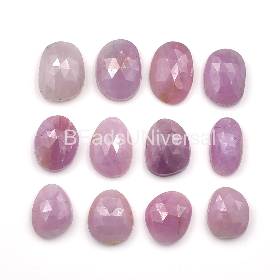 Natural Pink Sapphire Rose Cuts Loose Gemstone, 10X7 to 14X12 Mm ...