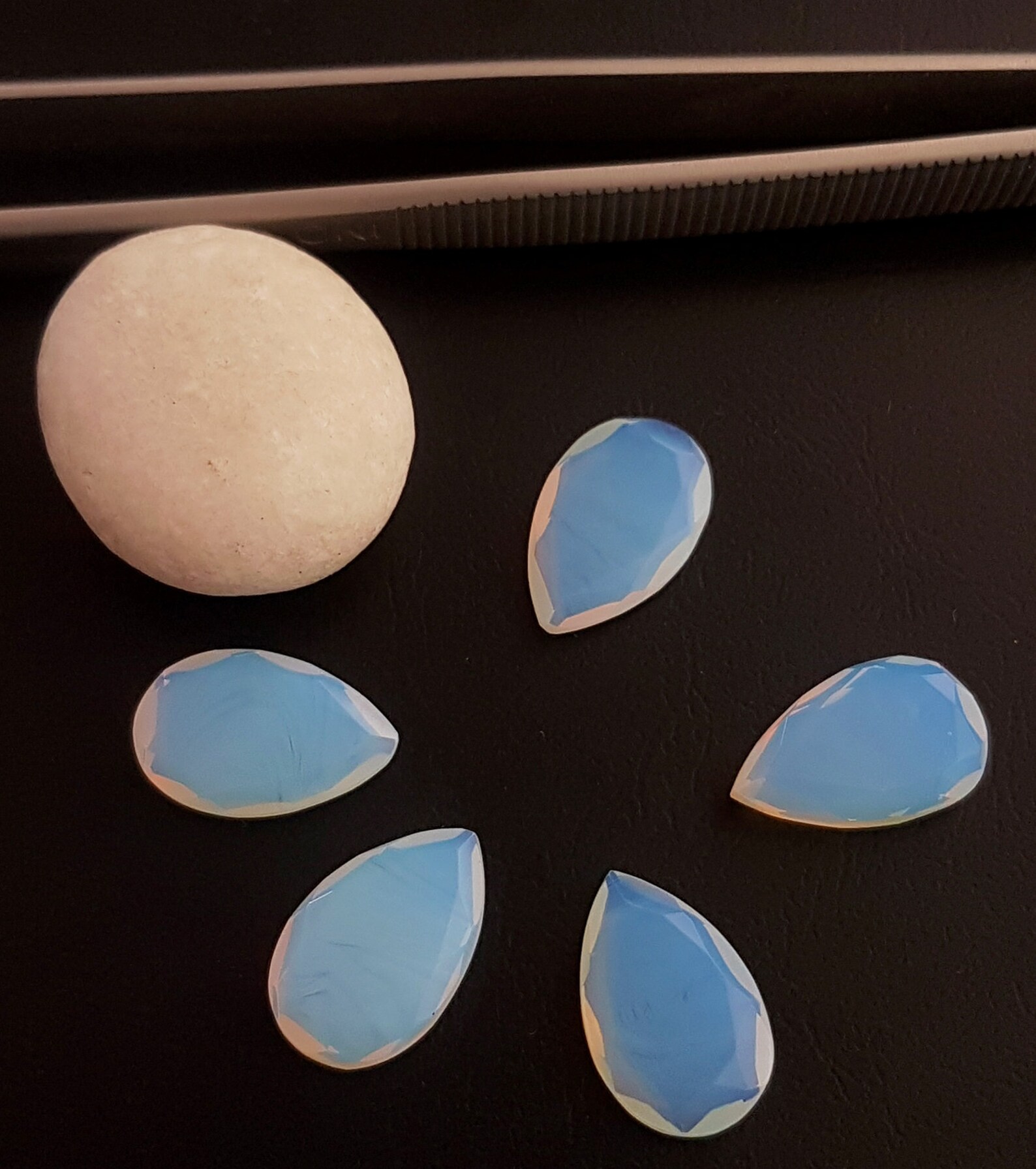 Synthetic Opalite Faceted Pear Tablet Cuts Loose Gemstone | Etsy
